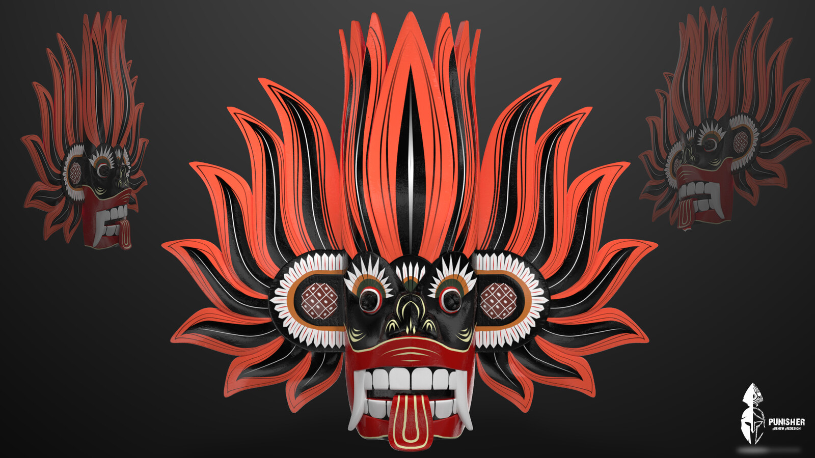 Ravindu Madhushan - Gini Raksha Wooden Mask