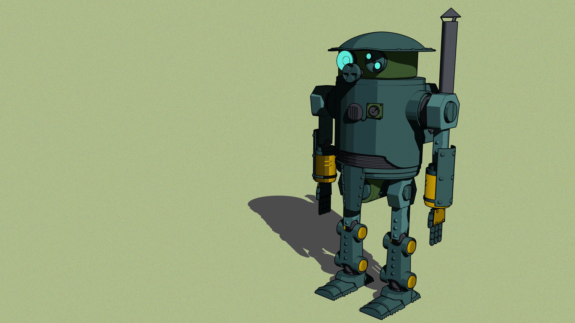 ArtStation - Robot texturized with aiToon shader in Maya