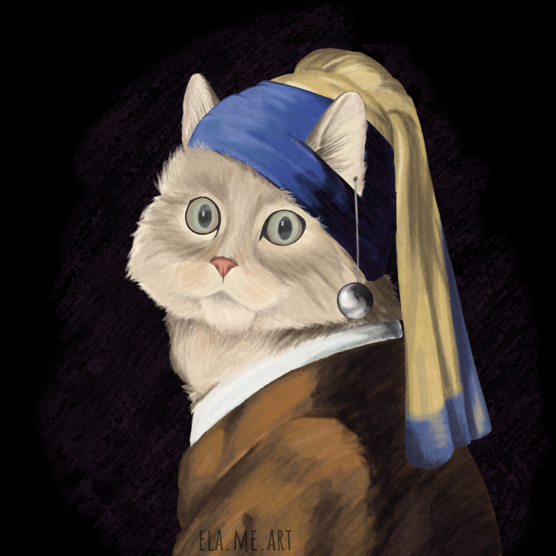 ArtStation - "Cat with a Pearl Earring"