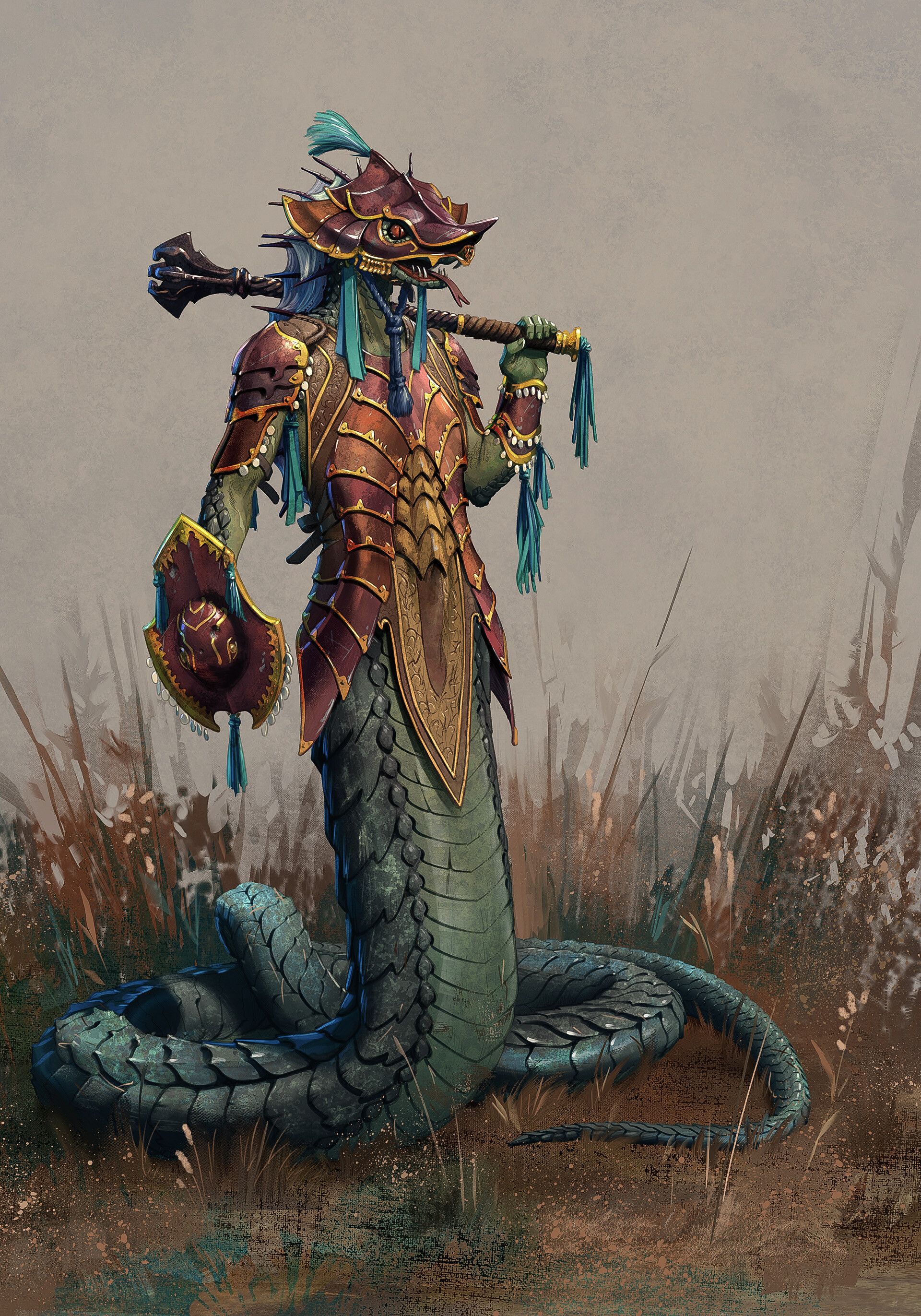 ArtStation - Naga warriors