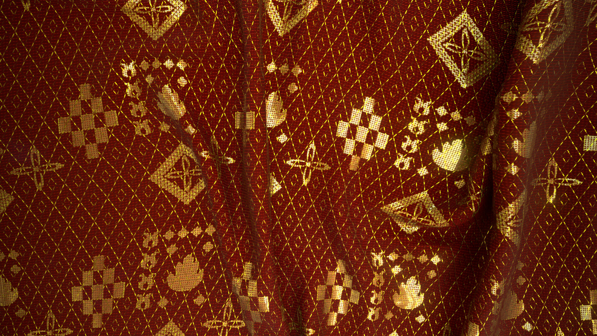 ArtStation - Textile Red and Gold