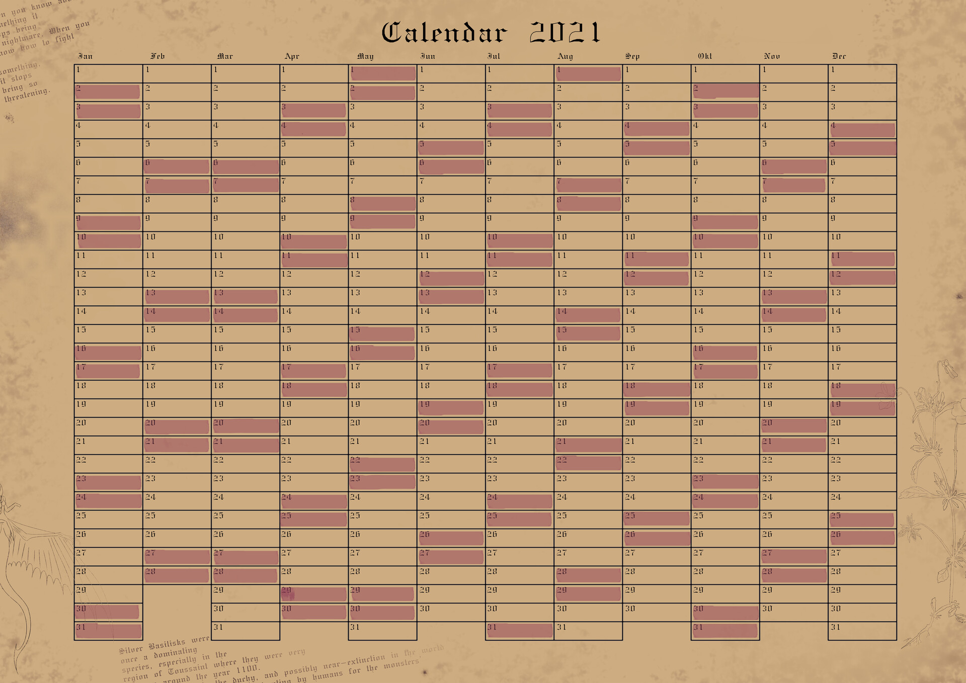 ArtStation - Witcher calender 2021