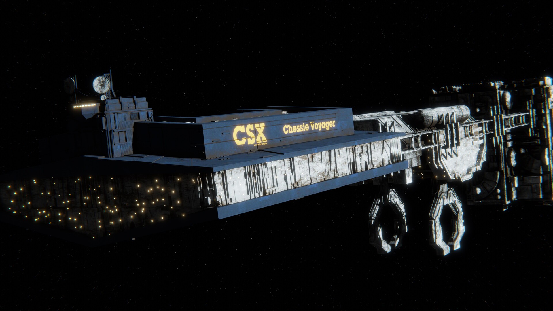 ArtStation - CSX Interstellar Freighter 2007 "Chessie Voyager"