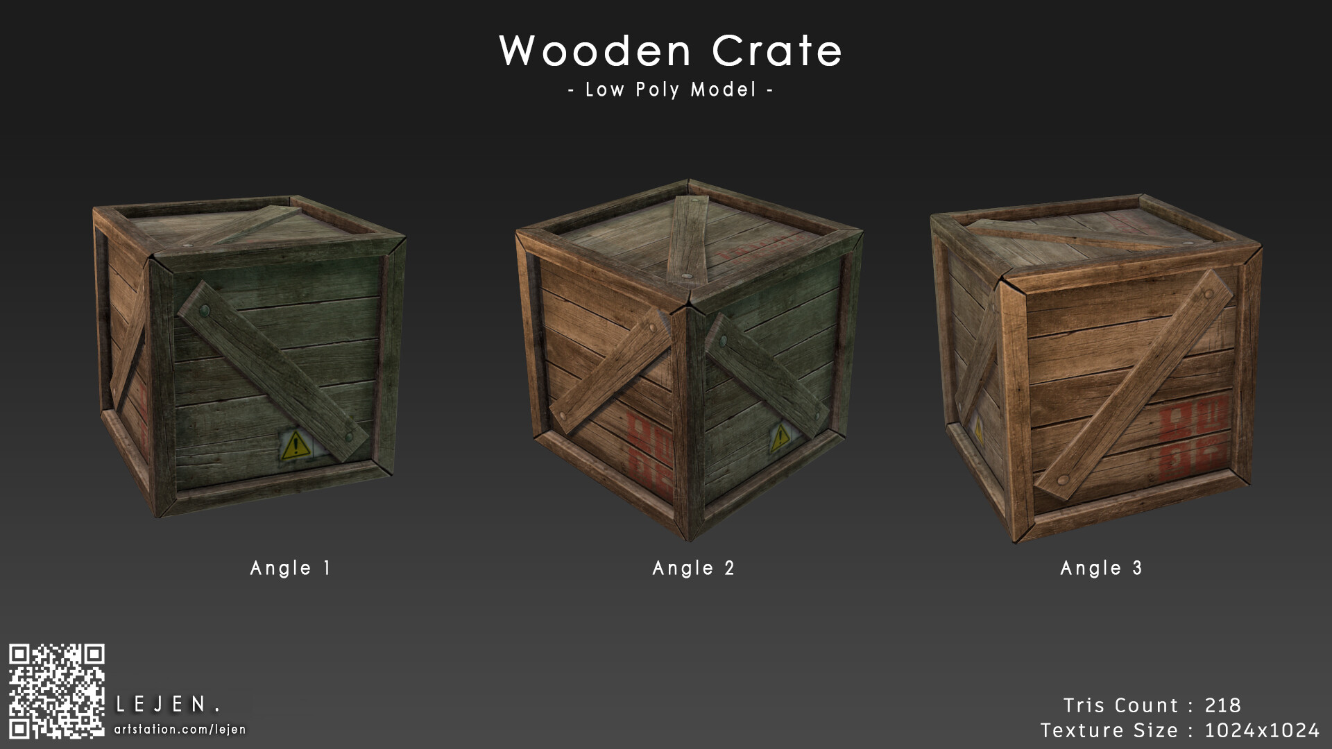 ArtStation - Wooden Crate | Low Poly Model