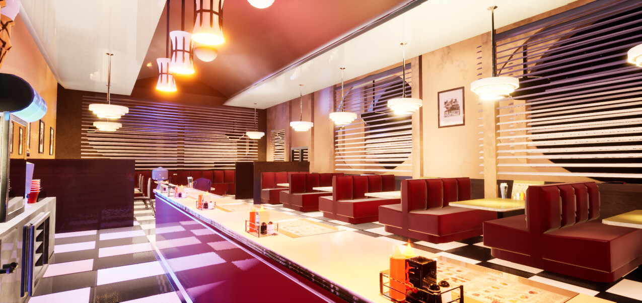 ArtStation - Baby Driver Inspired Diner