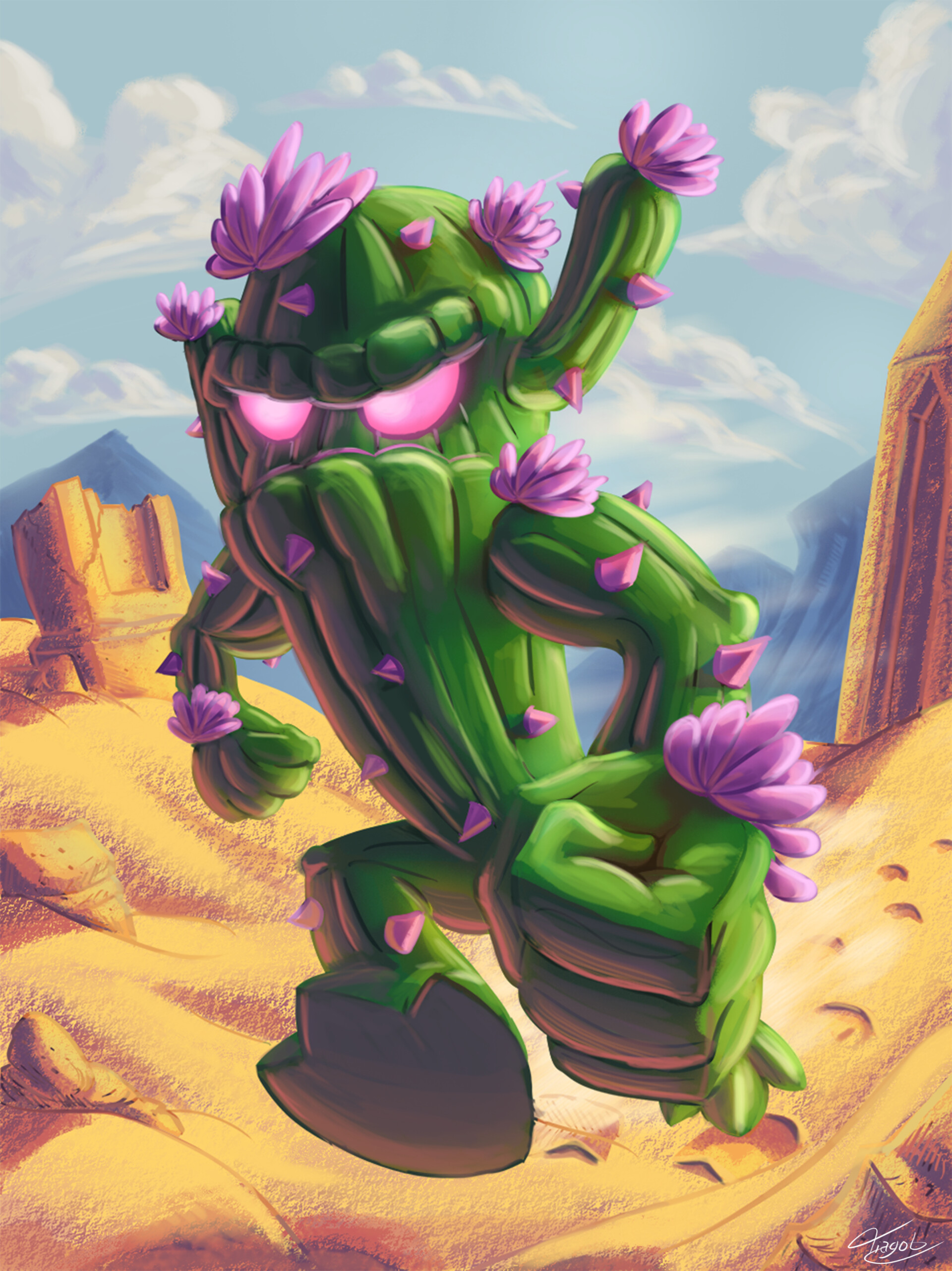 ArtStation - Hearthstone Fanart - Cactus Treant of Uldum