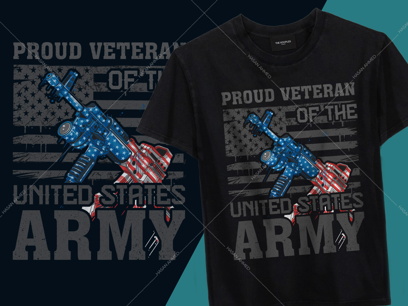 ArtStation - Army Veteran Printing T-shirt Design