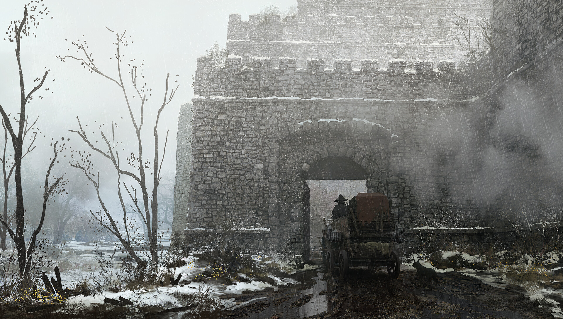 Andrei D - Medieval winter illustration