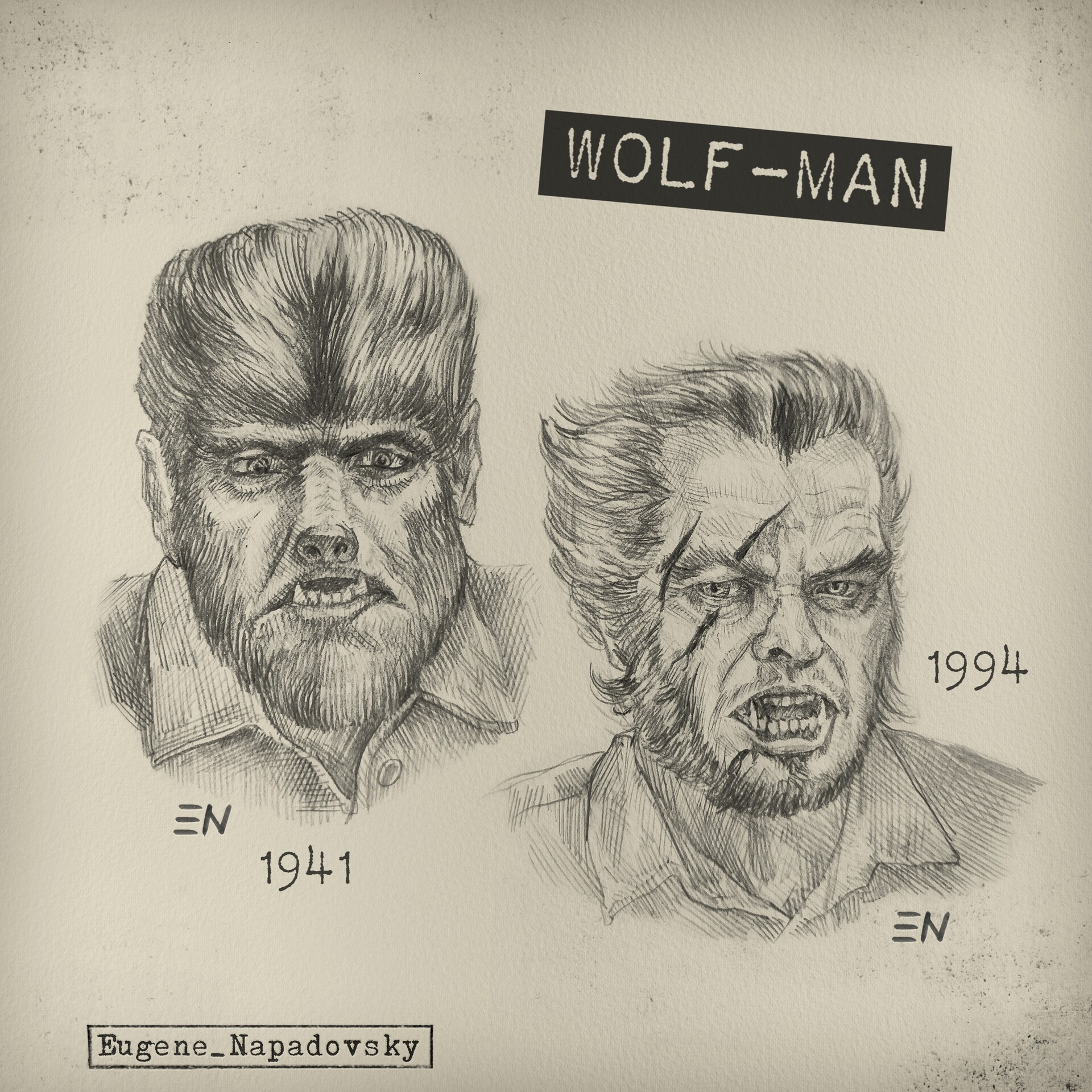 ArtStation - "Wolf-man" Classic Monsters Series Portraits