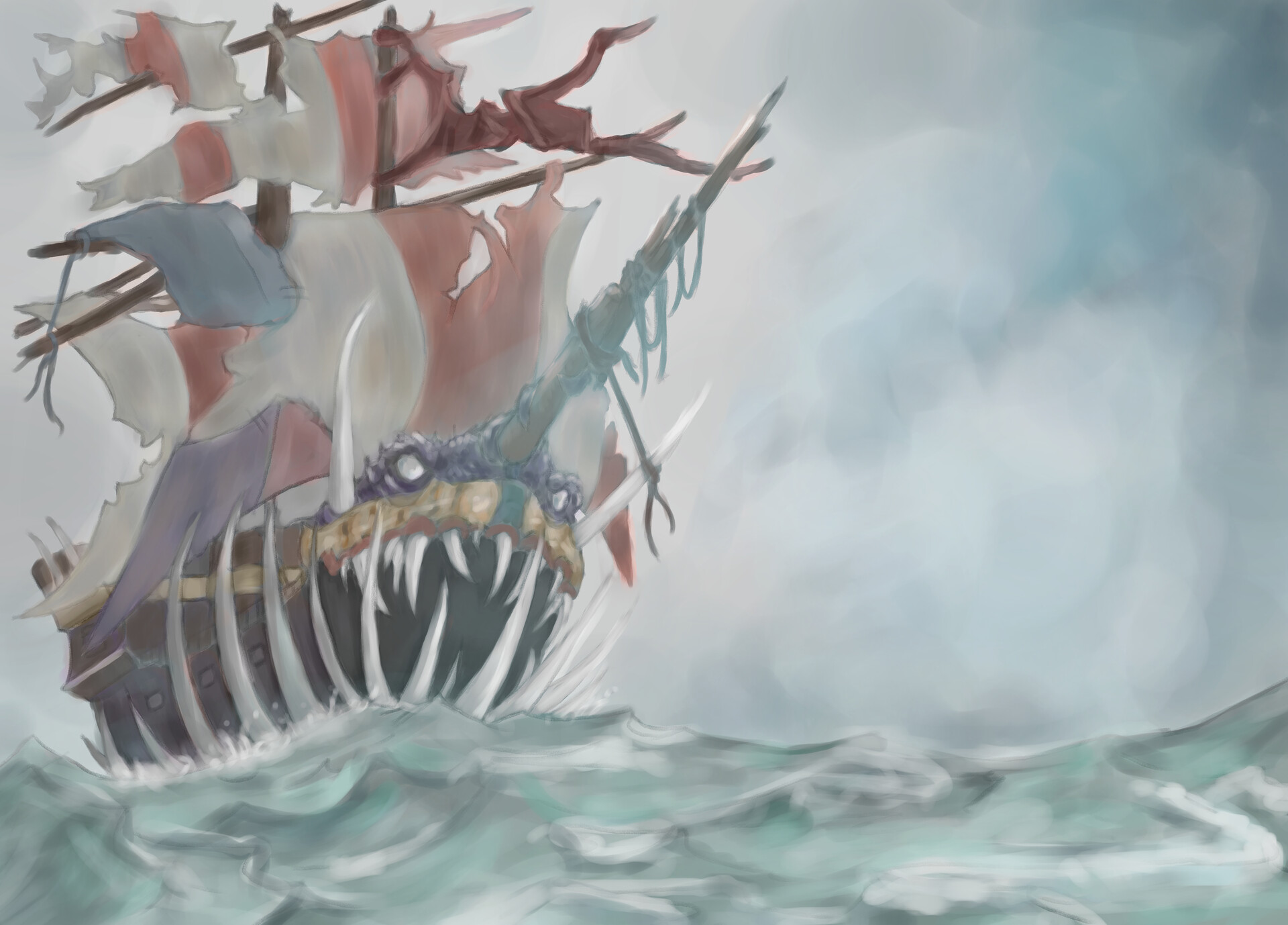 ArtStation - Beast Pirate Ship Concept