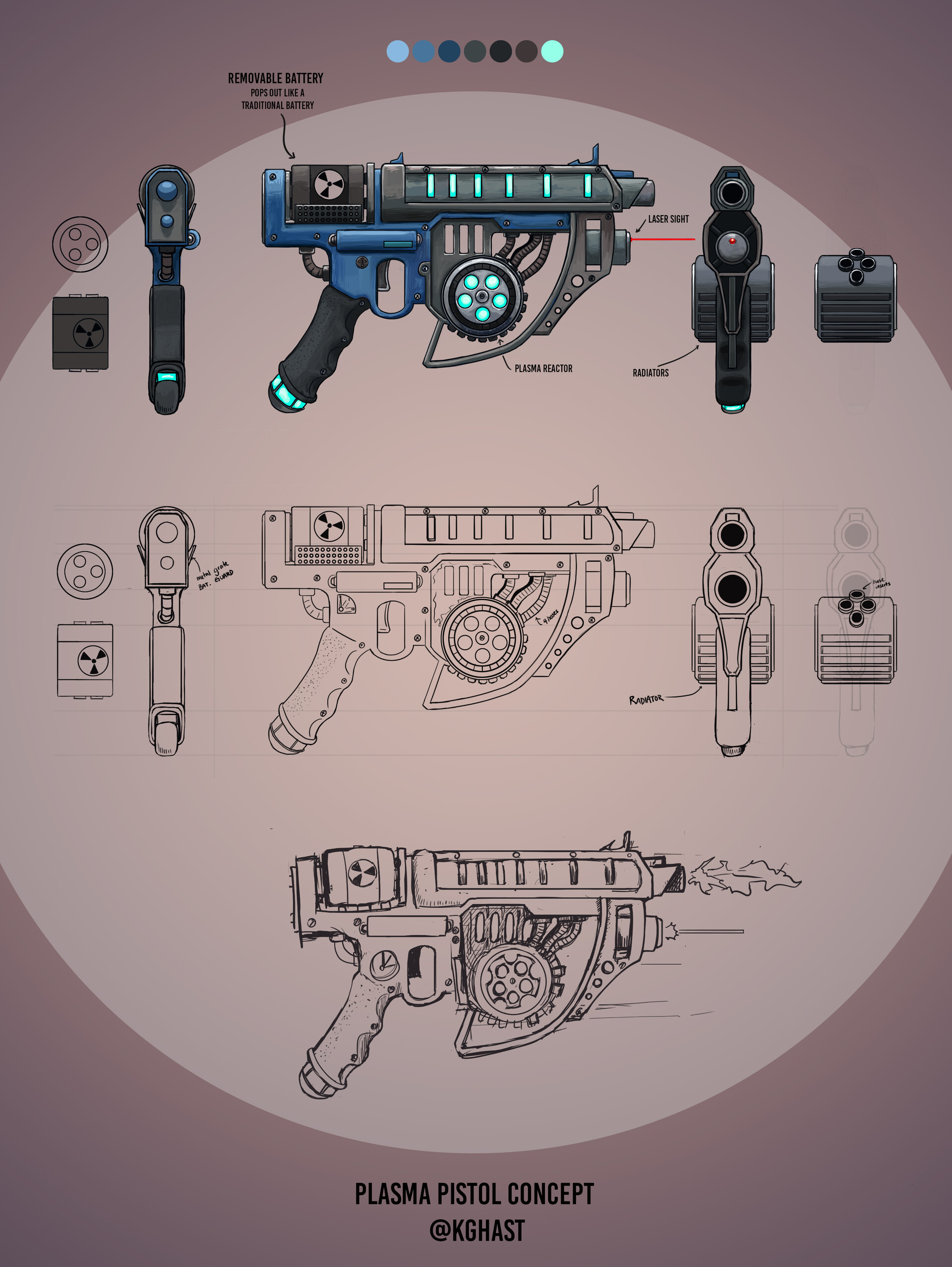 how to draw a plasma gun