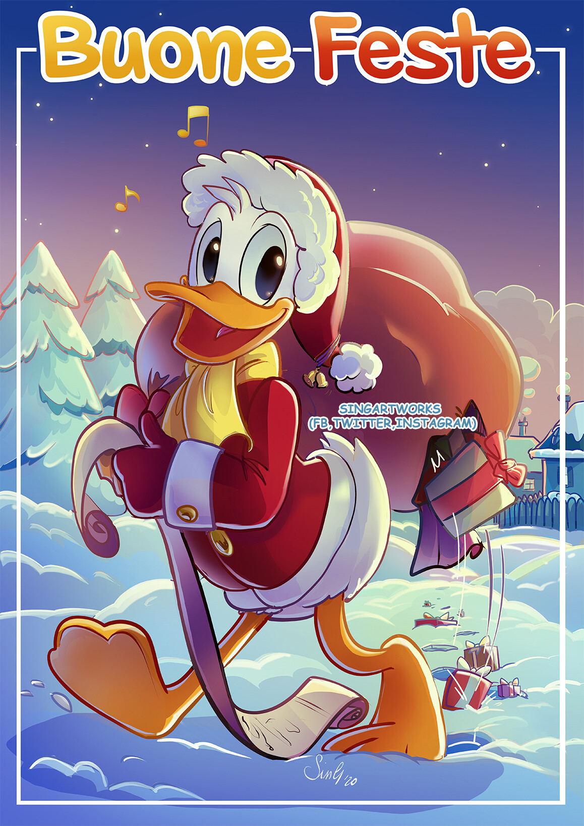 ArtStation - Merry Christmas from Donald Duck