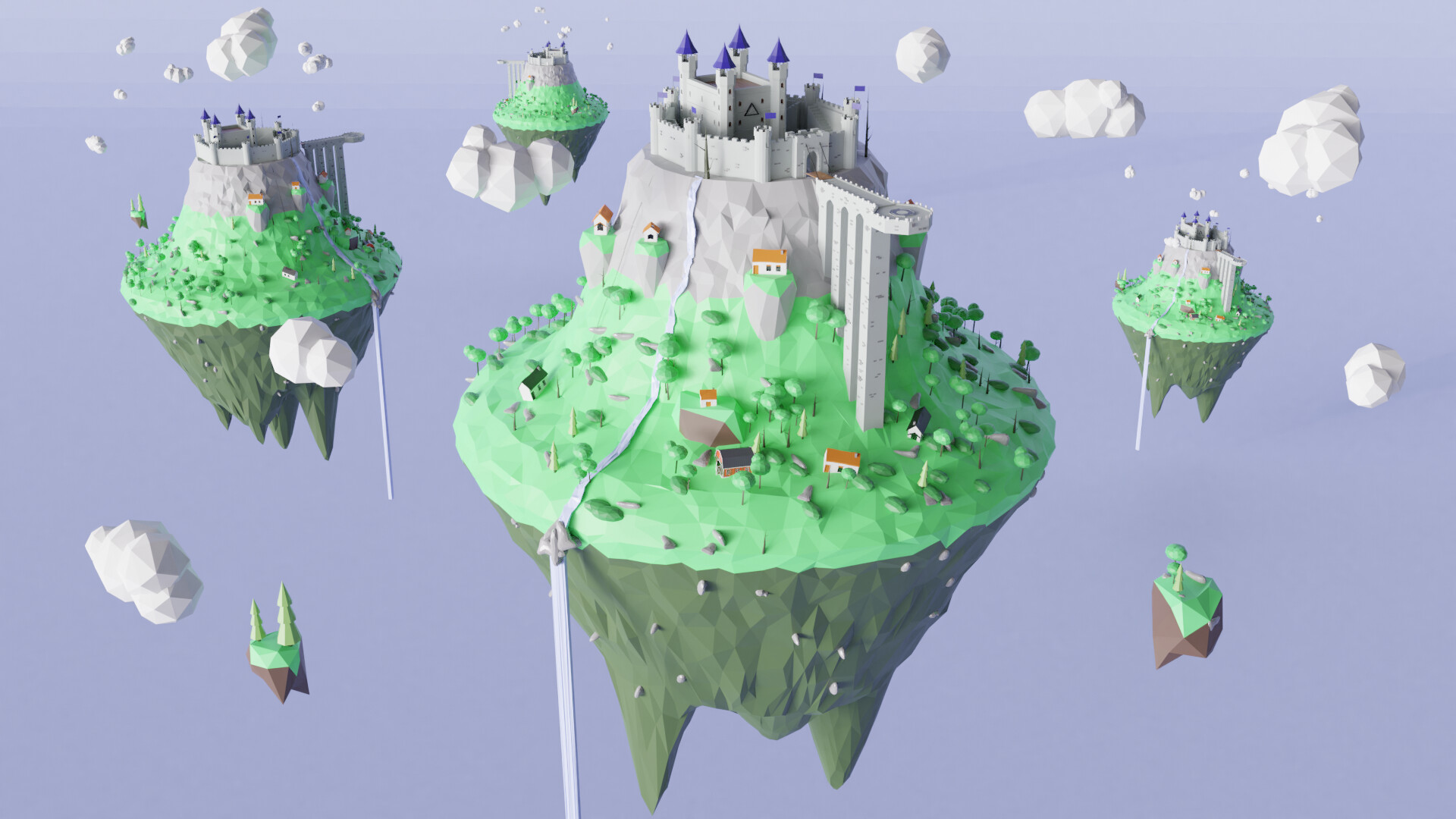 ArtStation - Low Poly floating island