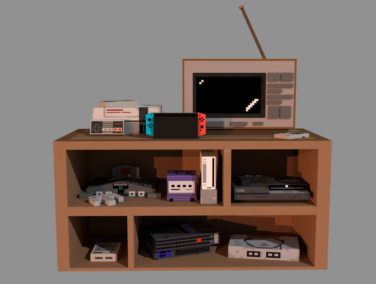 ArtStation - Console Cabinet 3D Model