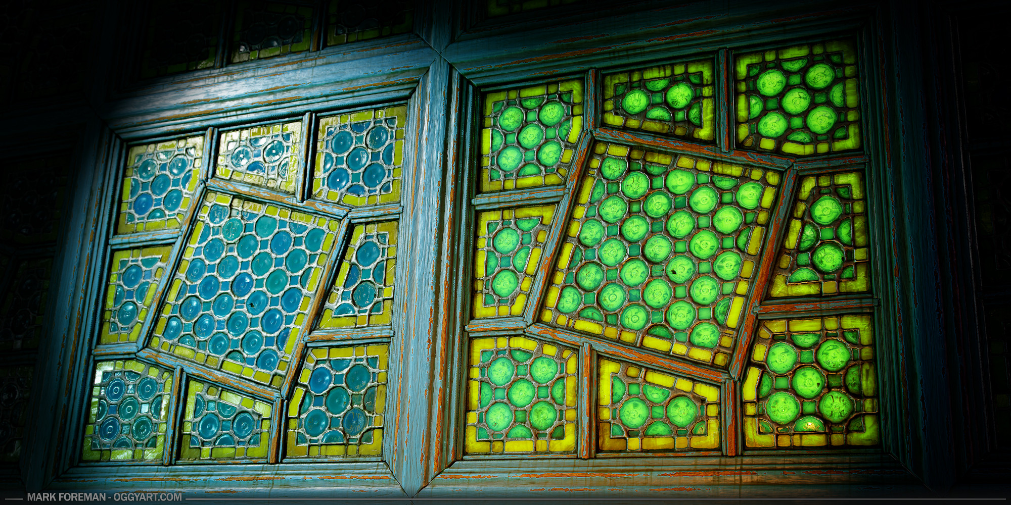 Medieval Stained Glass Window Frame