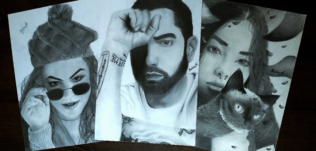 ArtStation - Realistic drawings and anime in graphite and coal.