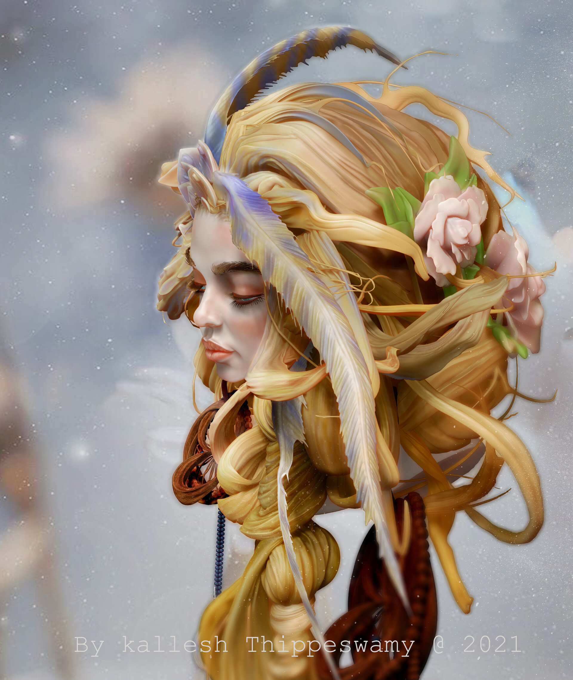 Kallesh Thippeswamy - Braid Girl sculpt