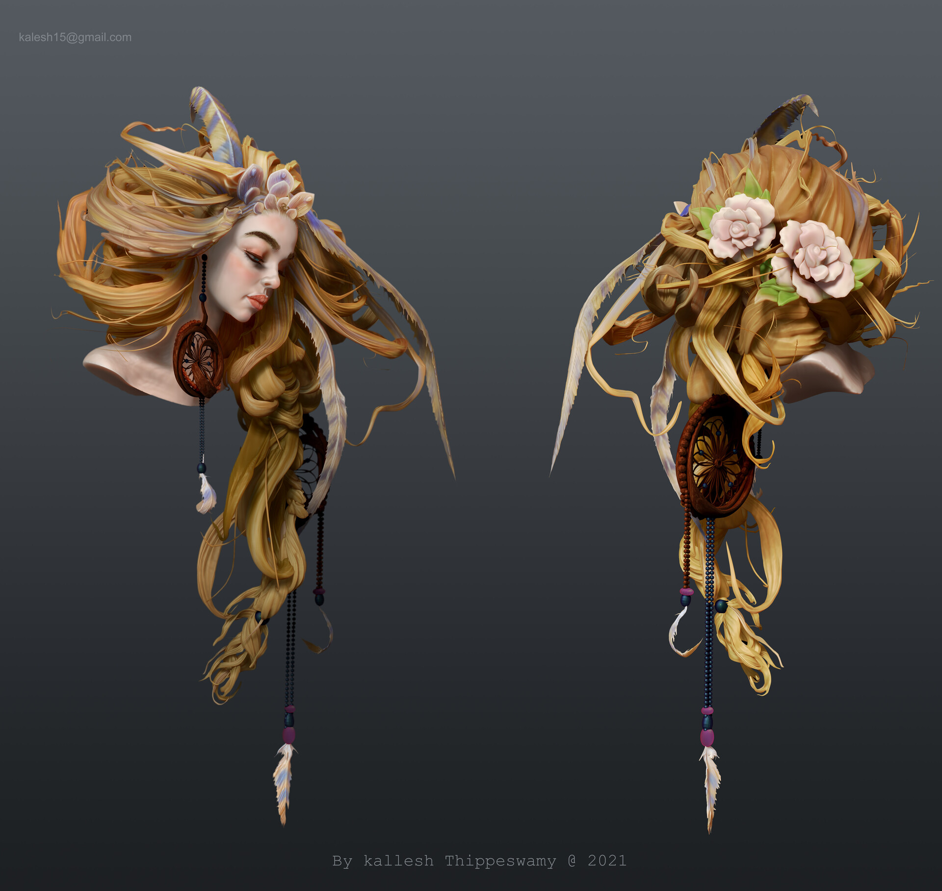 Kallesh Thippeswamy - Braid Girl sculpt