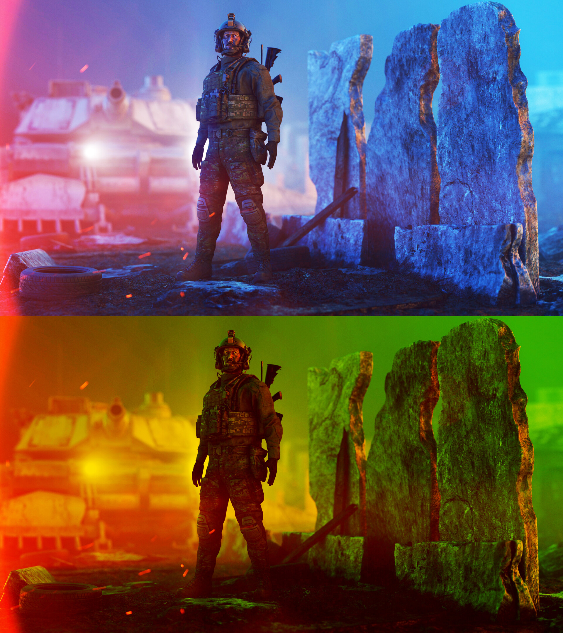 ArtStation - Style frame: Soldier and the Boy