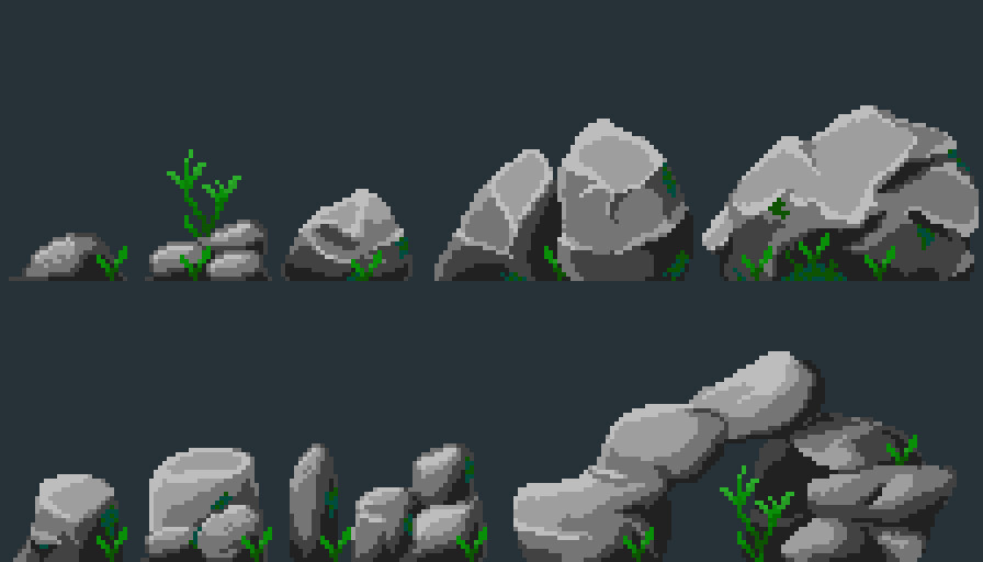 ArtStation - Pixelart_Rocks