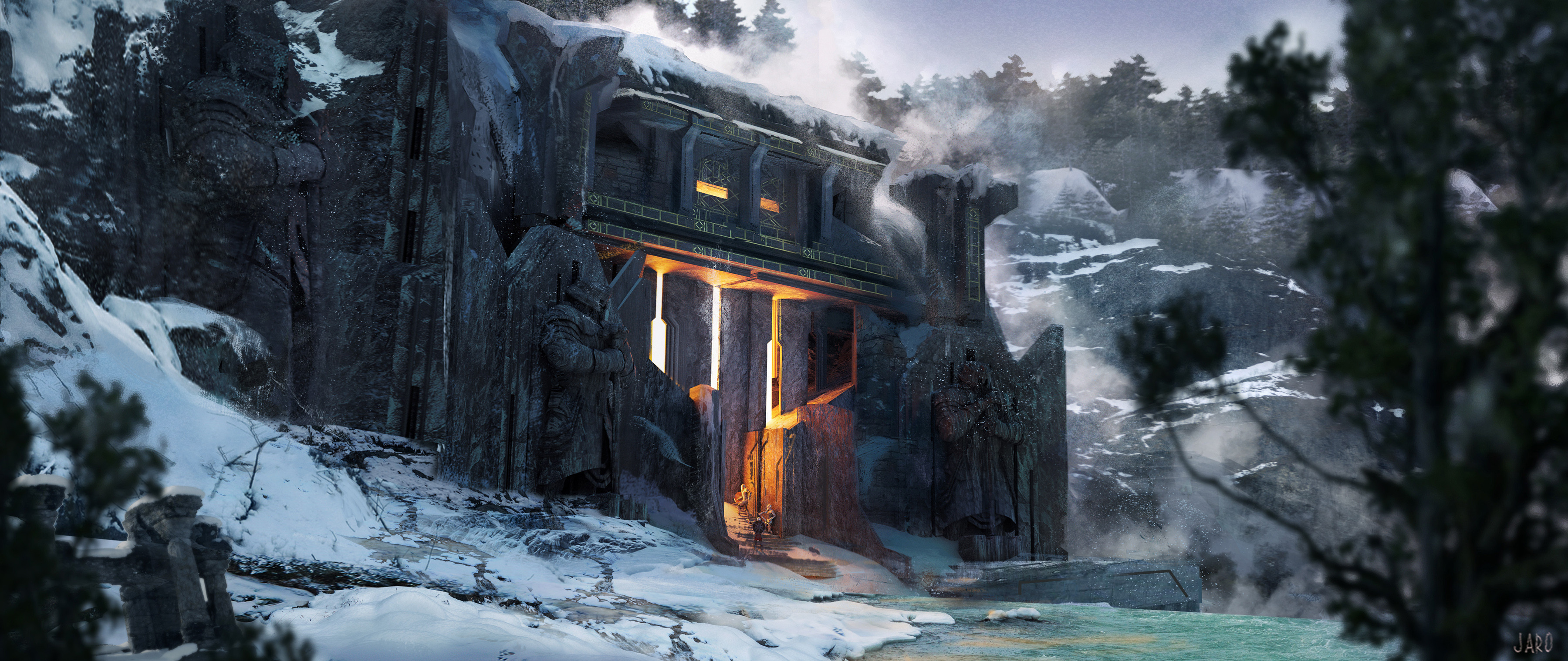 "Forge of the Mountain Dwellers" by Dominic Jaro : r/ImaginaryArchitecture