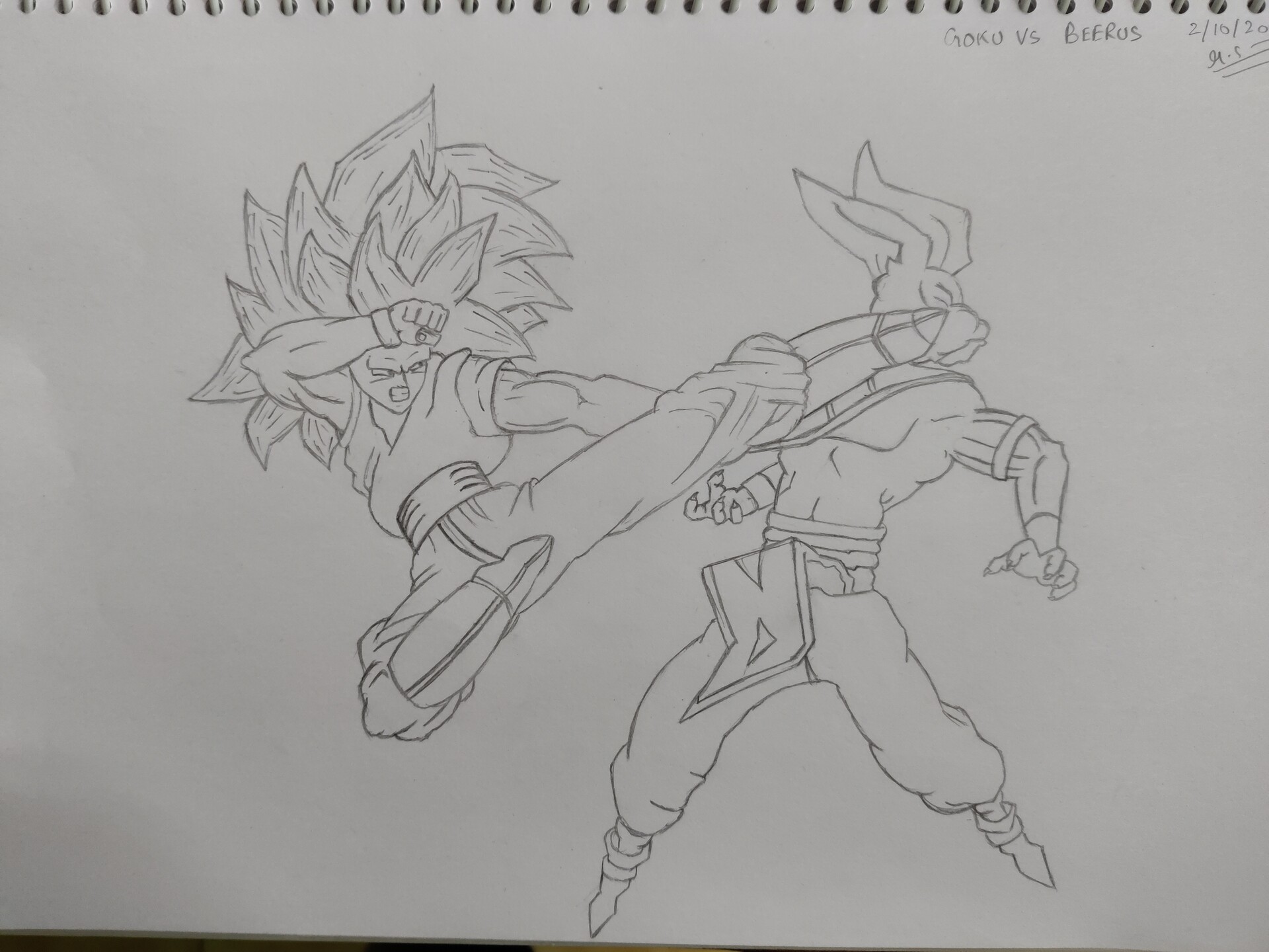 how to draw goku vs beerus