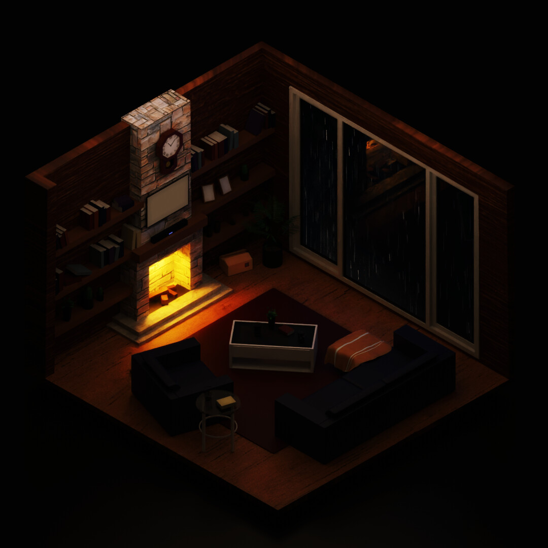 ArtStation - Isometric Living Room