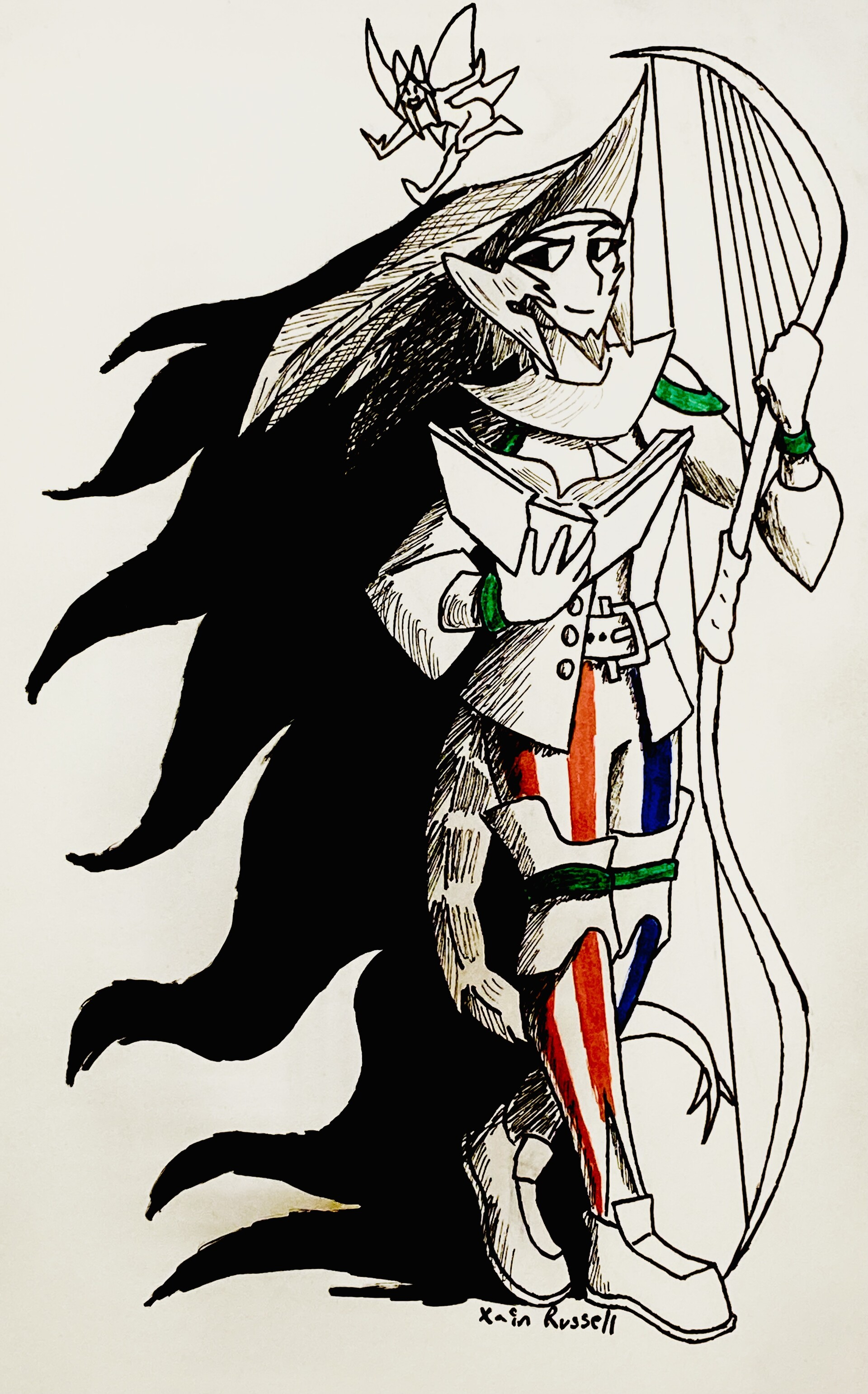 Xain Russell - Final Fantasy XIV Character ink drawings