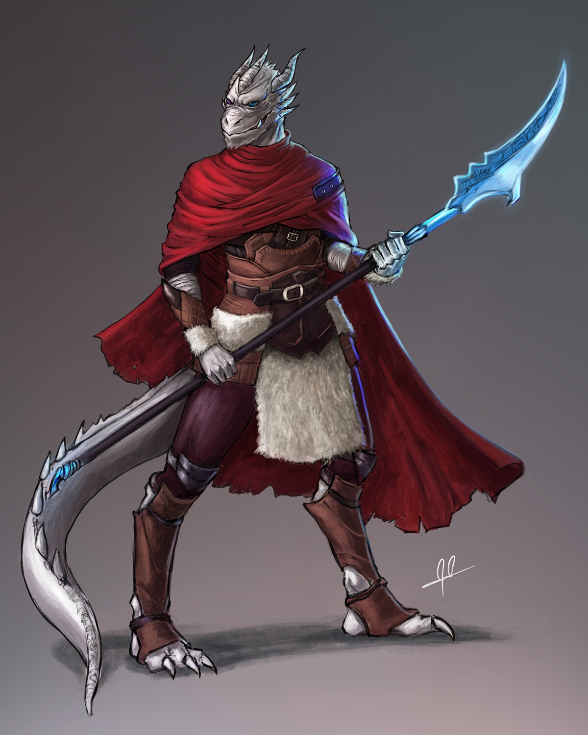 ArtStation - White Dragonborn Barbarian