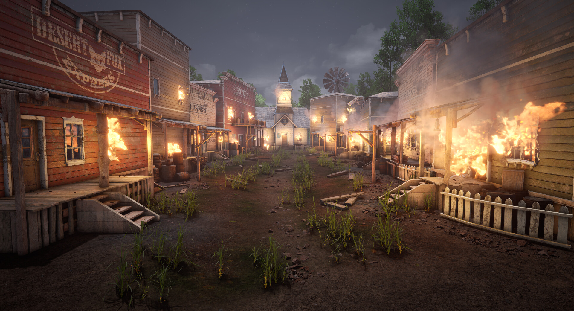 ArtStation - Razed Western Town