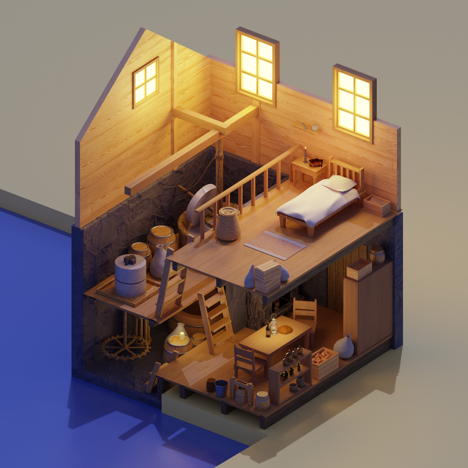 ArtStation - Mill interior