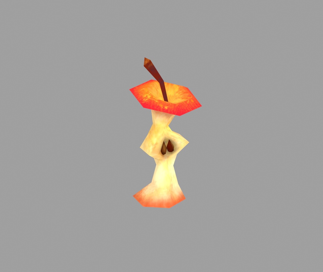 ArtStation - Low-poly stylized apple core