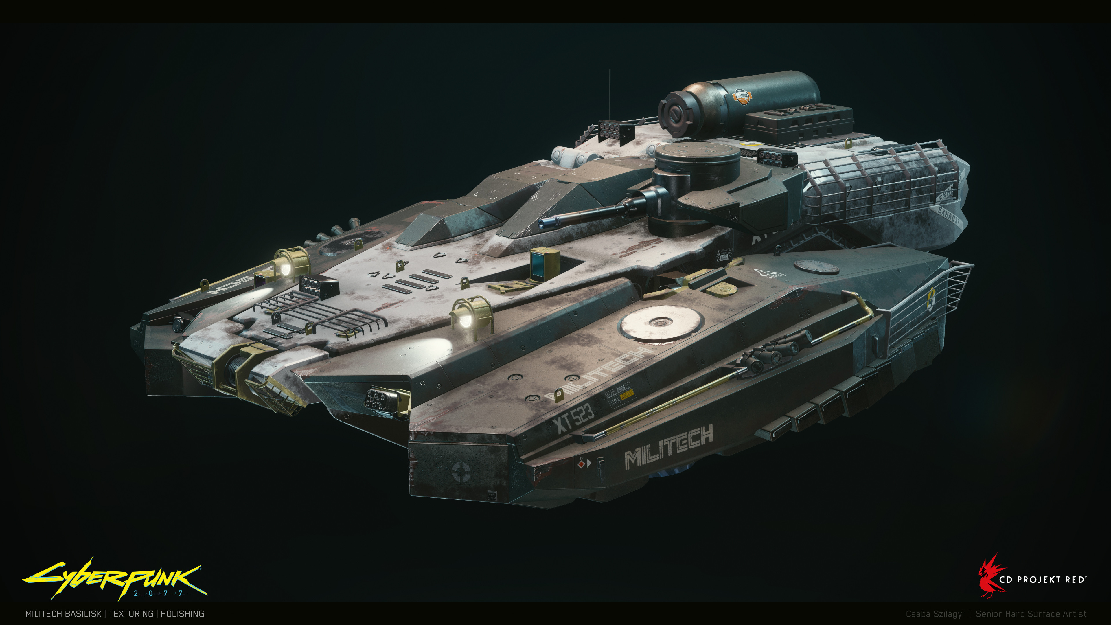 Csaba Szilagyi - Cyberpunk 2077 - Militech Basilisk | Texturing | Polishing