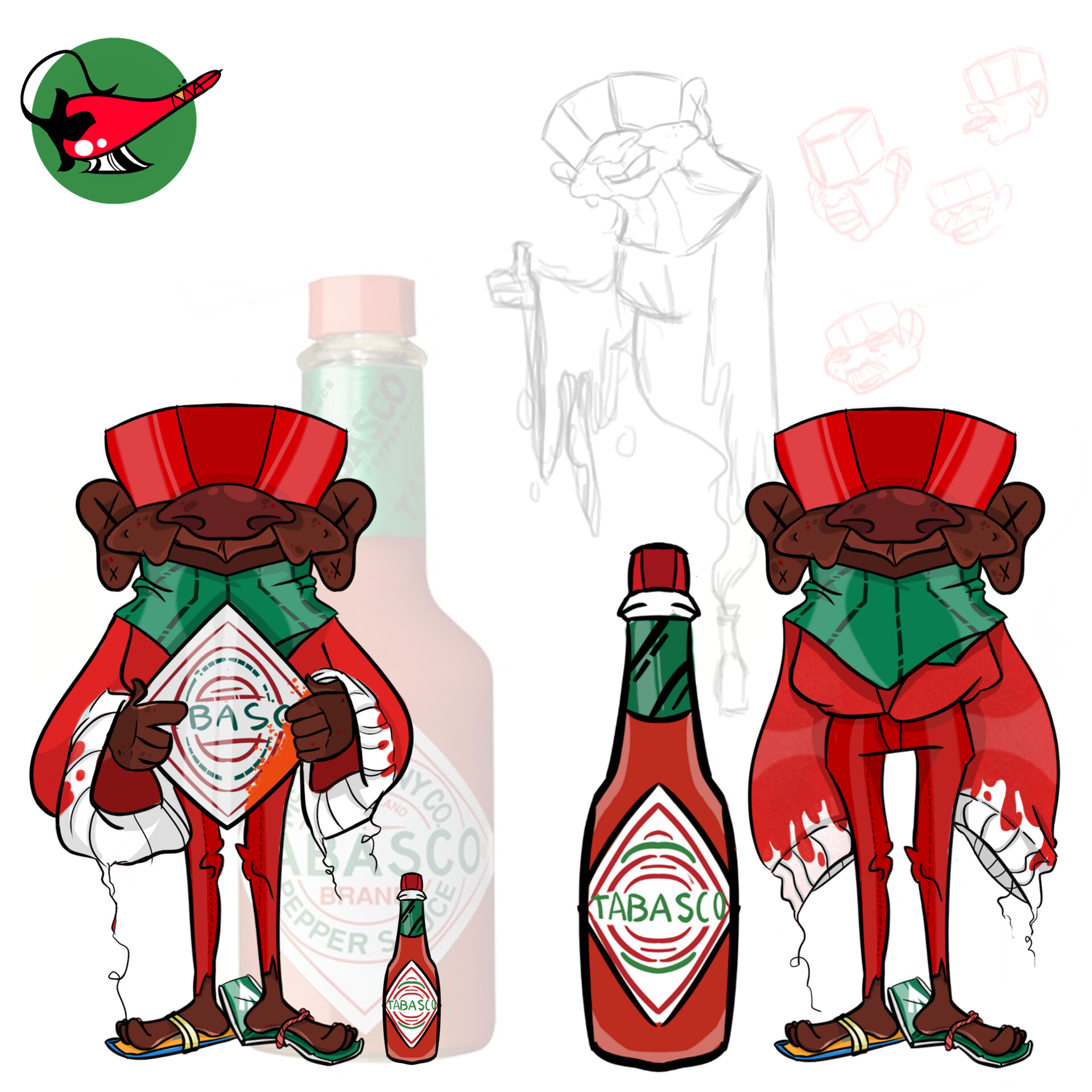 ArtStation - Tabasco - Genies in a Hot Sauce Bottle