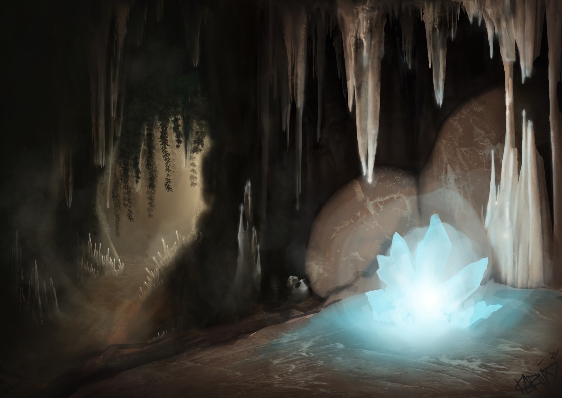 ArtStation - Glowing Crystal Cave