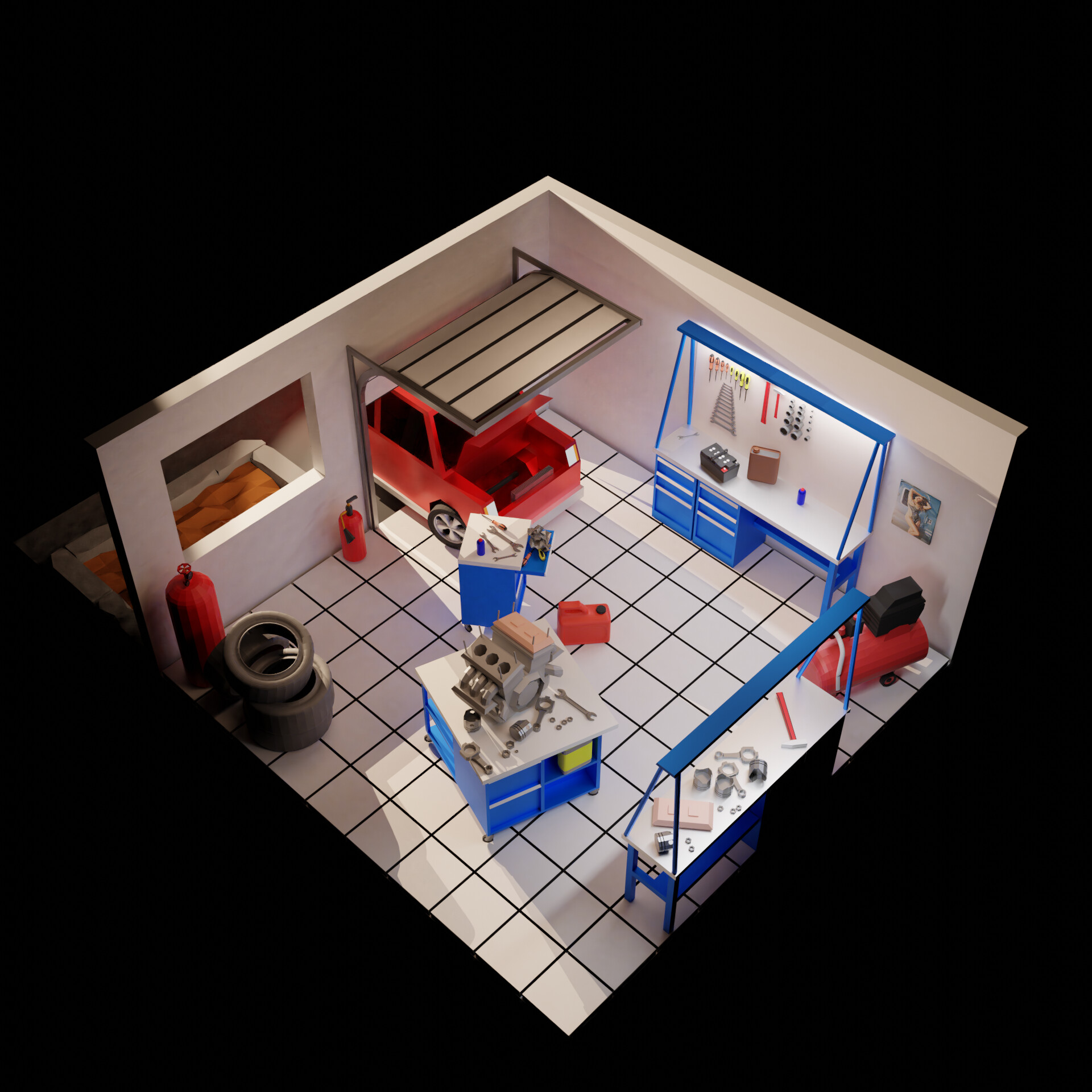 ArtStation - Low poly car service