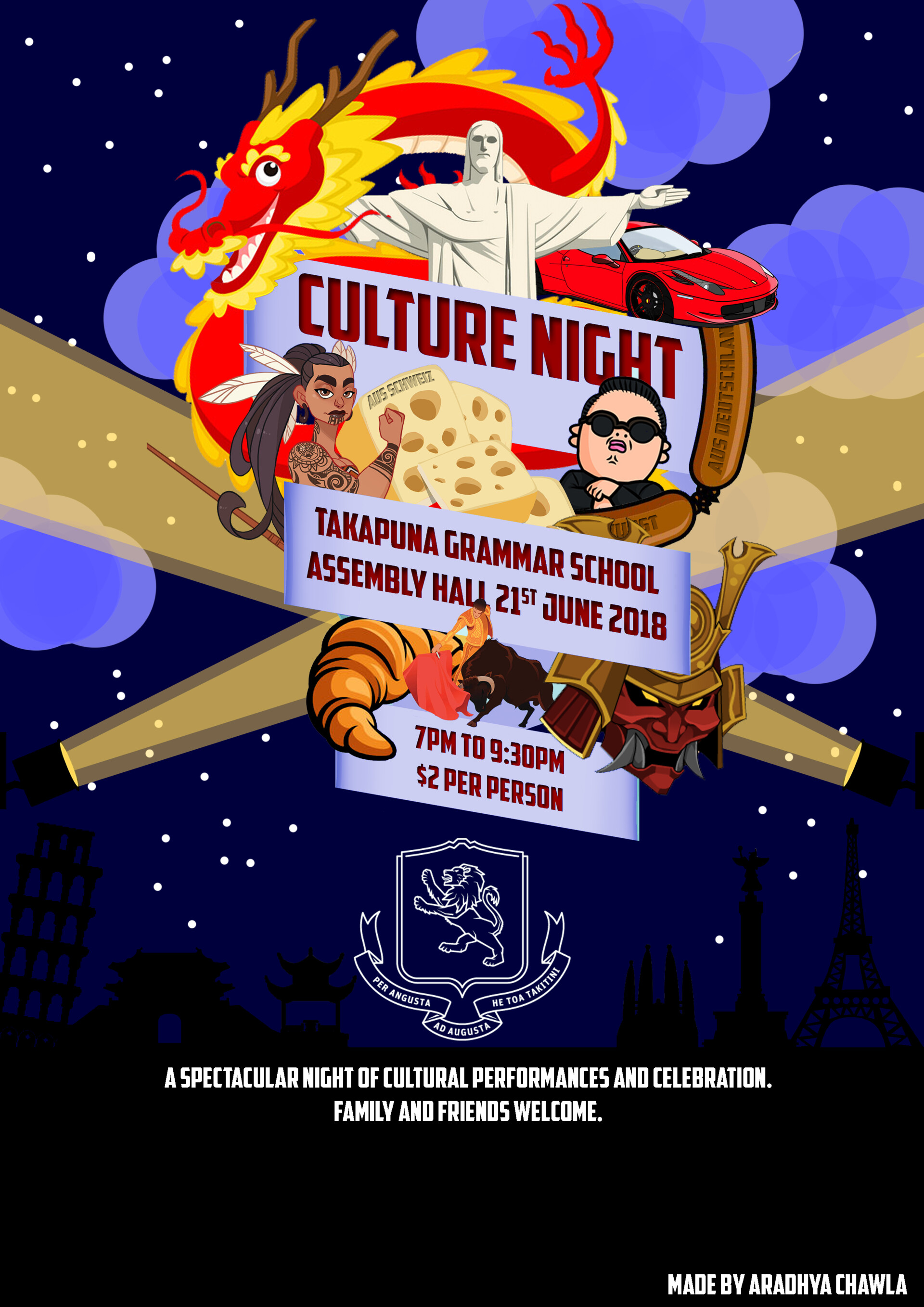 ArtStation - 2018 Takapuna Grammar School Culture Night Poster