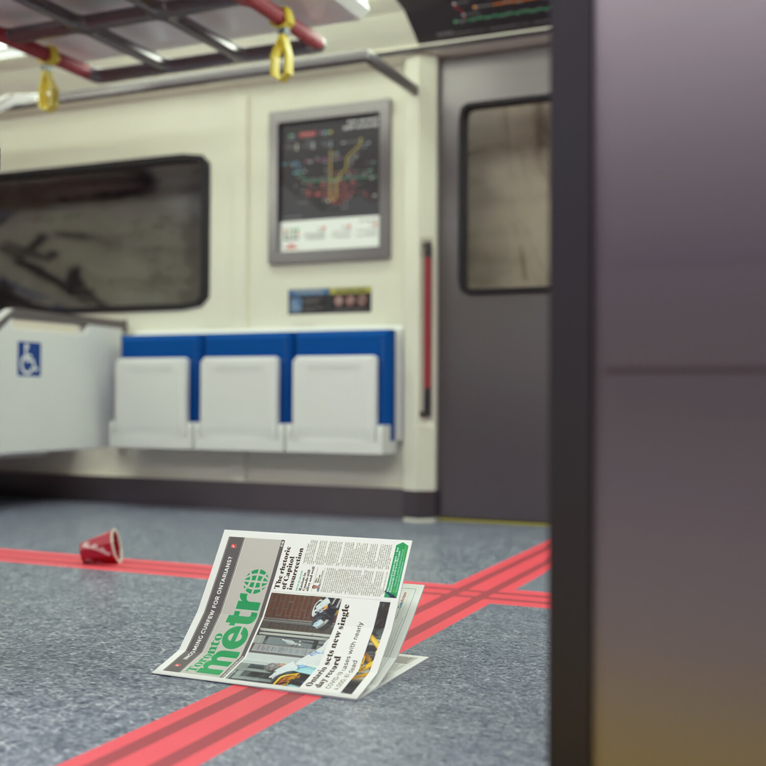ArtStation - Toronto Transit Commission Subway Train Interior
