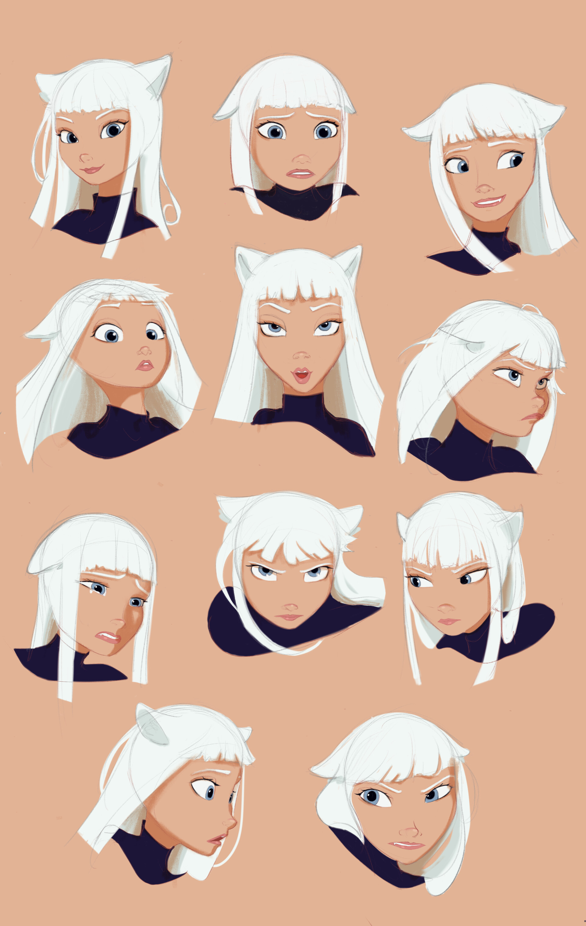 ArtStation - Facial Expressions Study - Disney Style