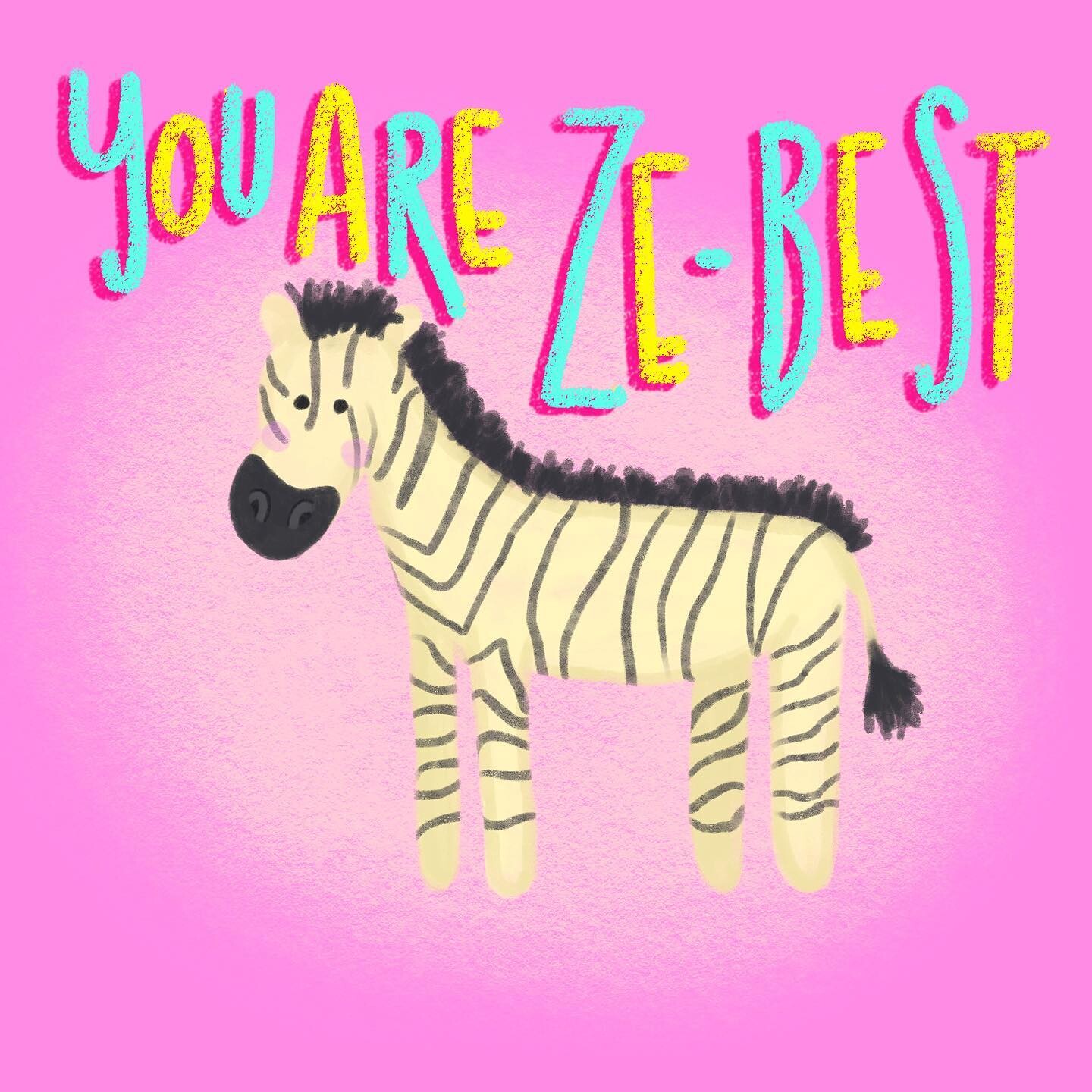 ArtStation - Cute Motivational Zebra Illustration