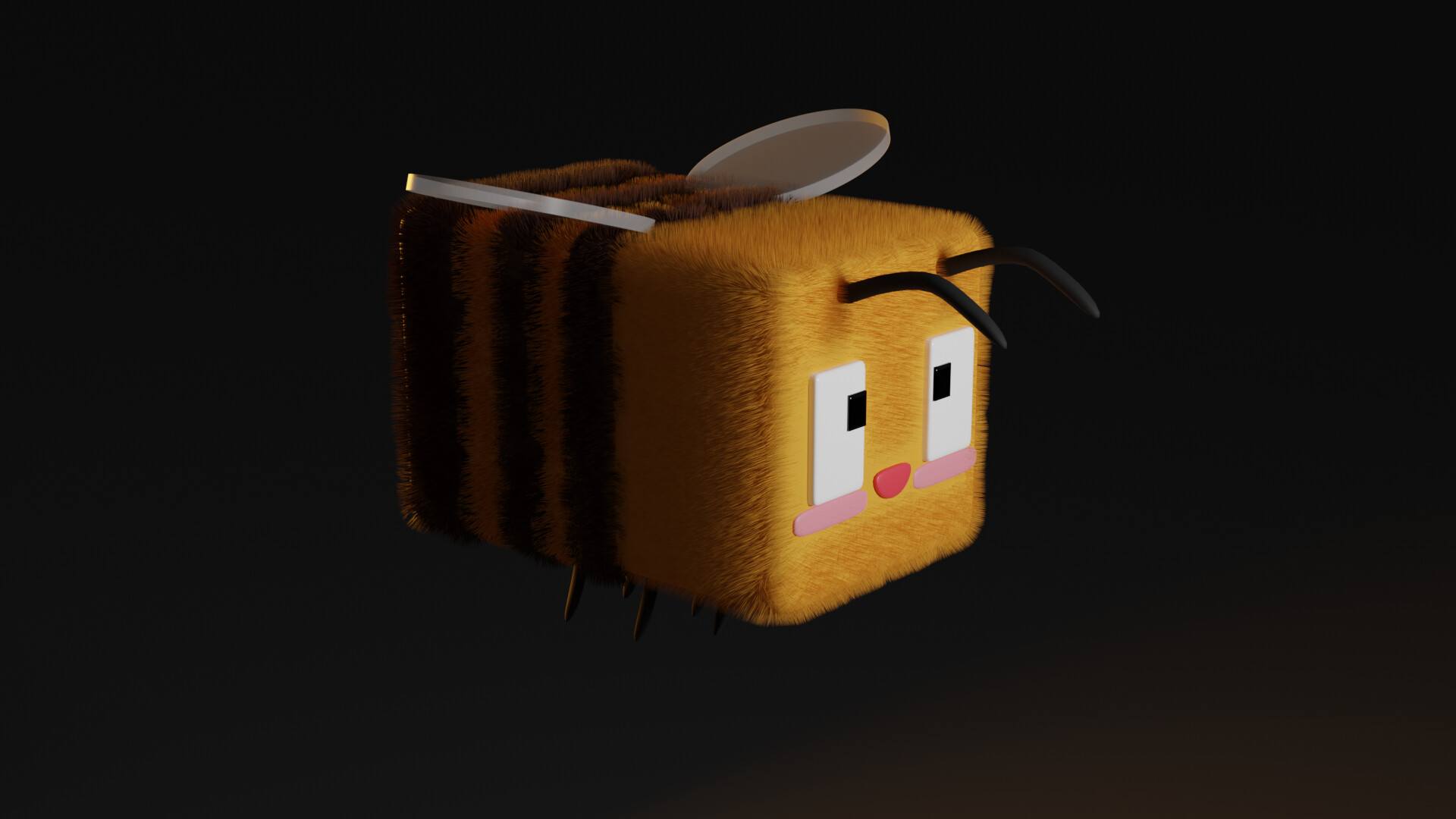 ArtStation - A minecraft bee with a fluffy butt