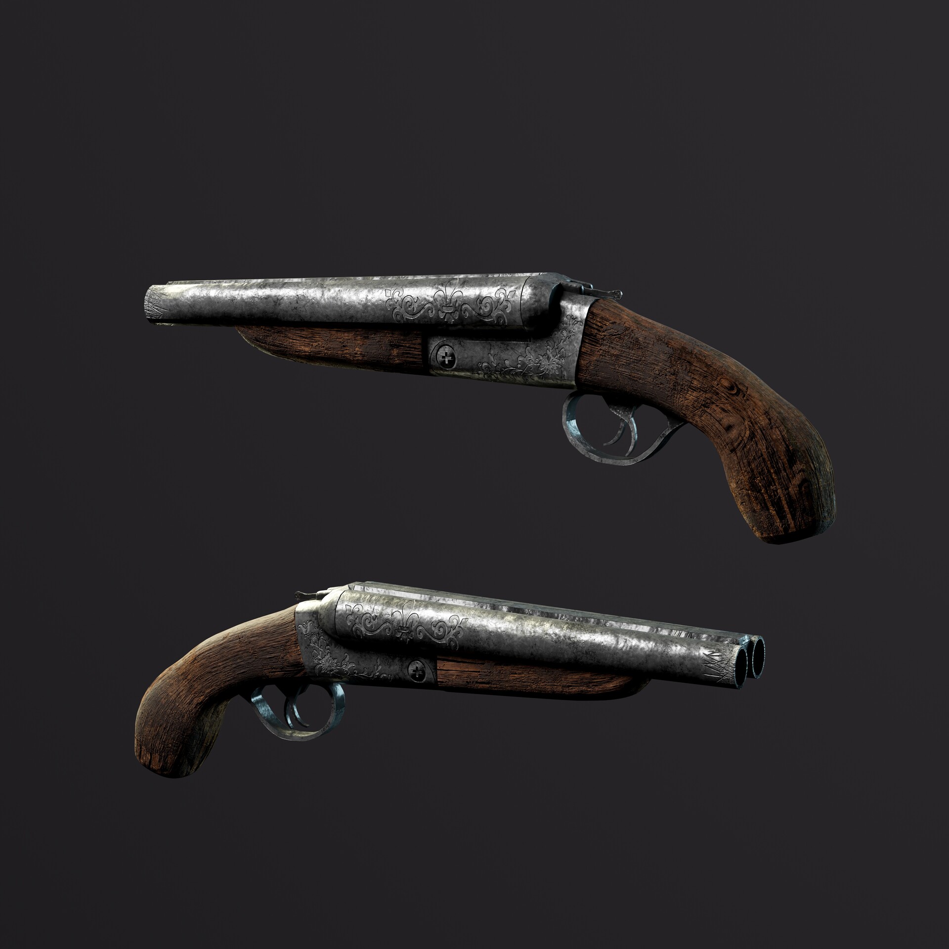 ArtStation - Sawed Off Double Barreled Shotgun