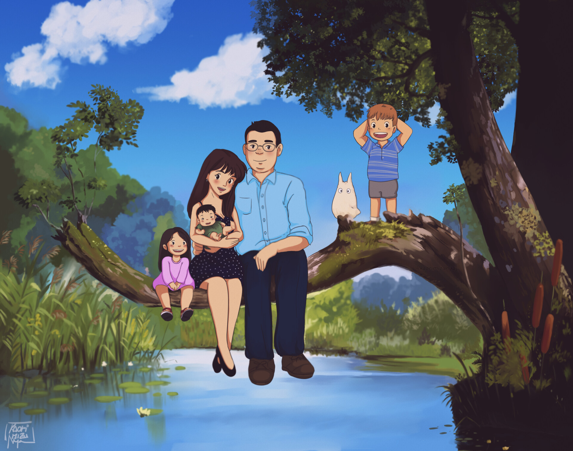 ArtStation - Family Portrait - Ghibli Style