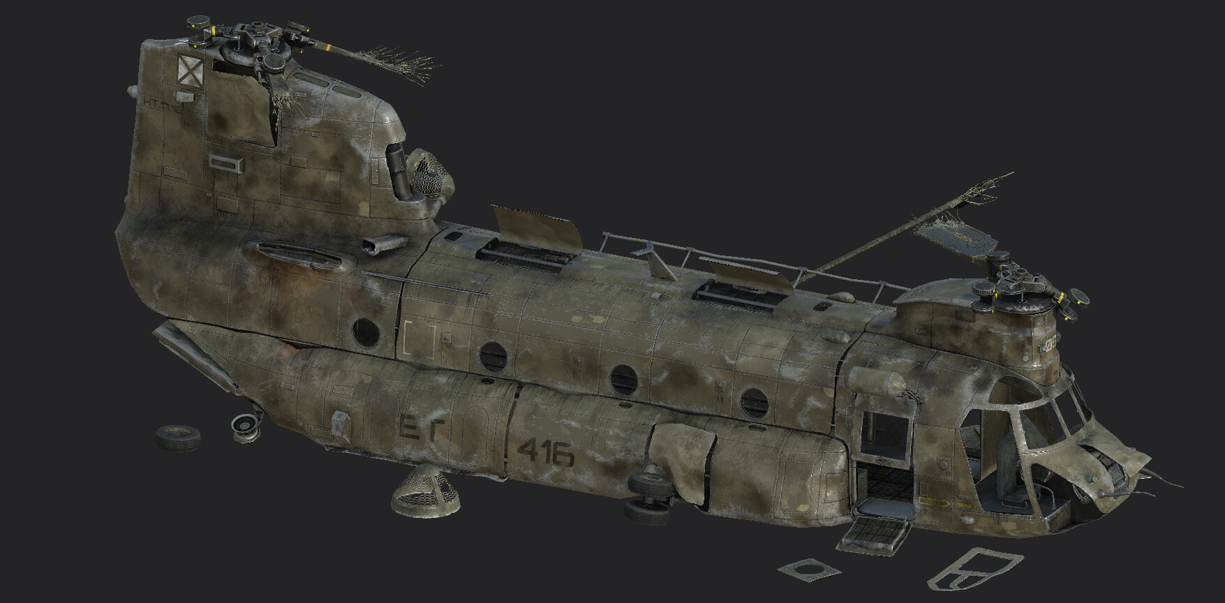 ArtStation - Helicopter chinook crash