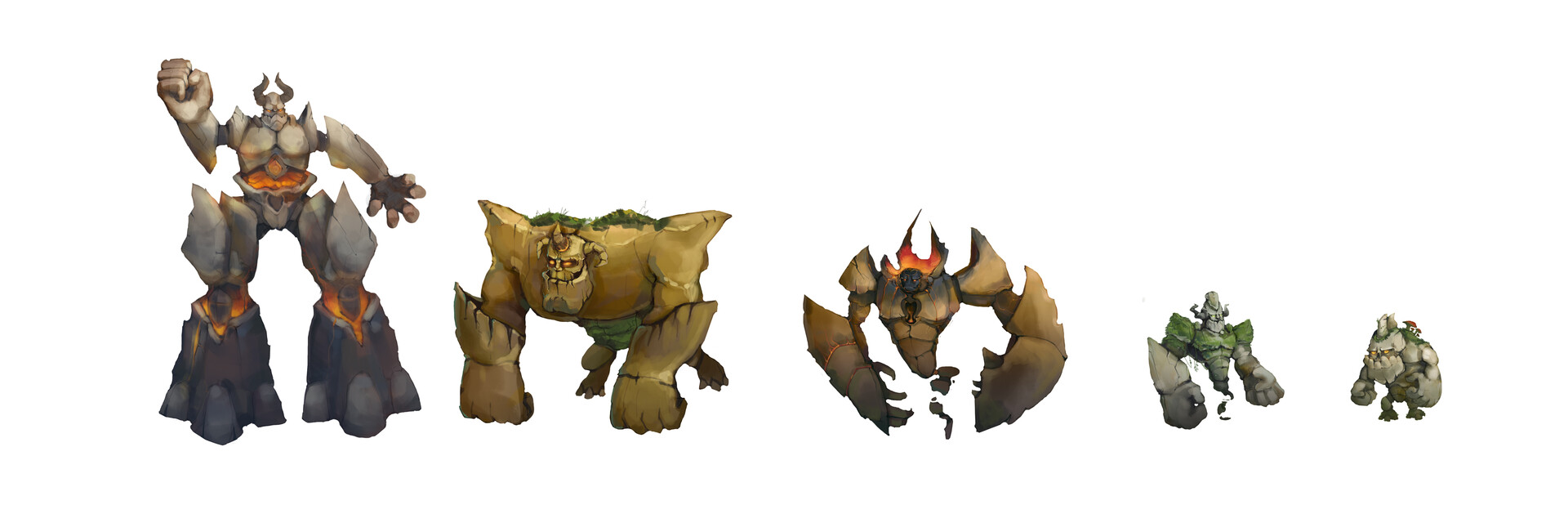 ArtStation - Earth golems line concept art