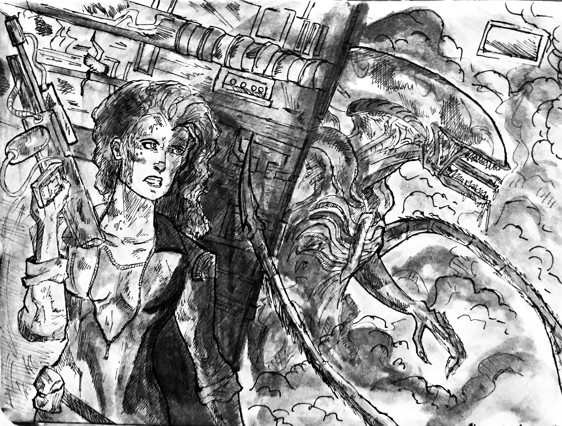 ArtStation - Close encounter (Alien)