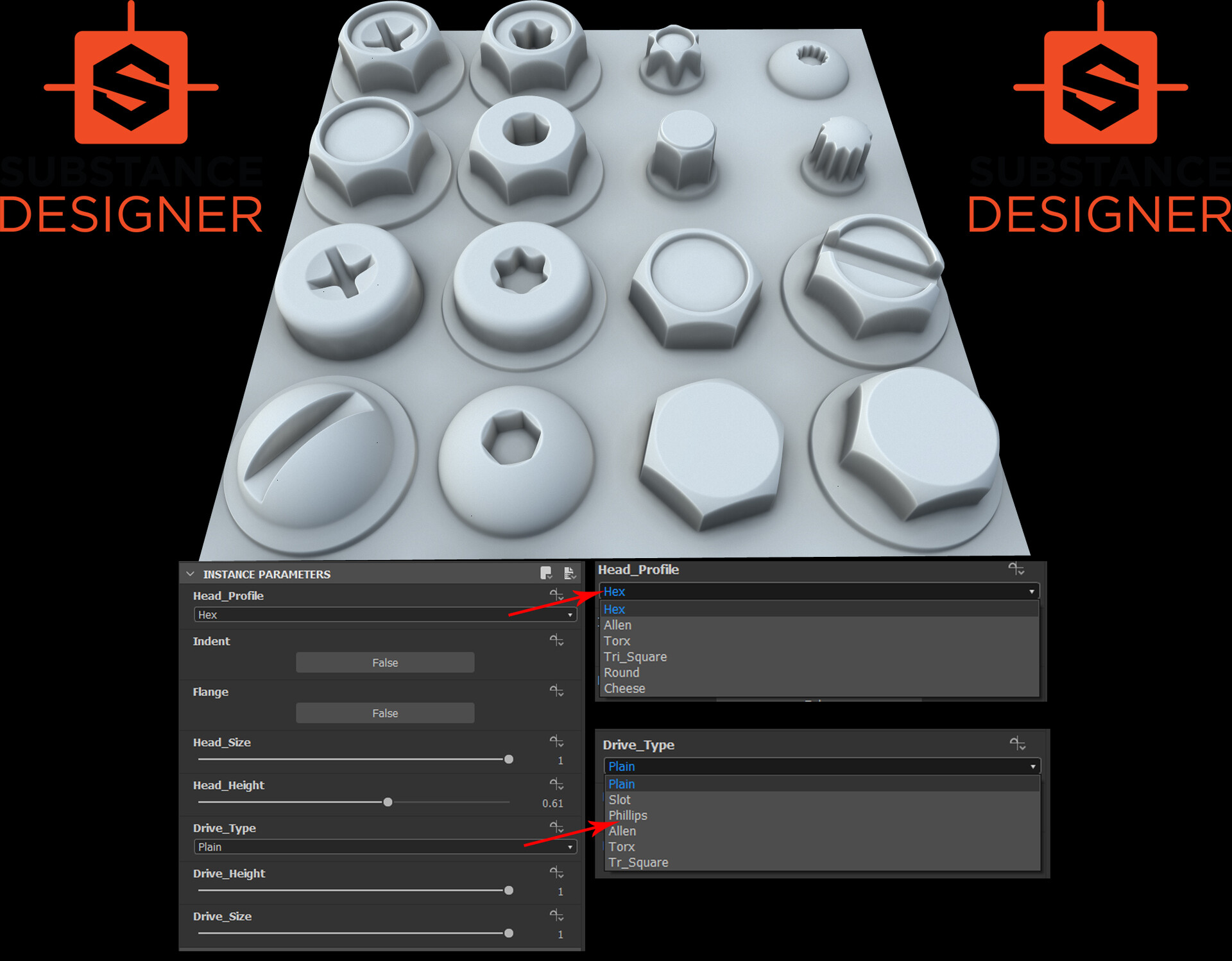 ArtStation - Substance - Bolt Head Generator