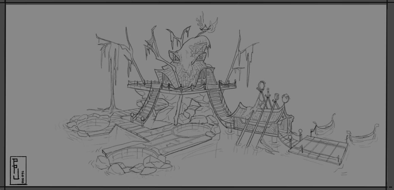 ArtStation - Swamp Spa - Digipen Building Design Assignment