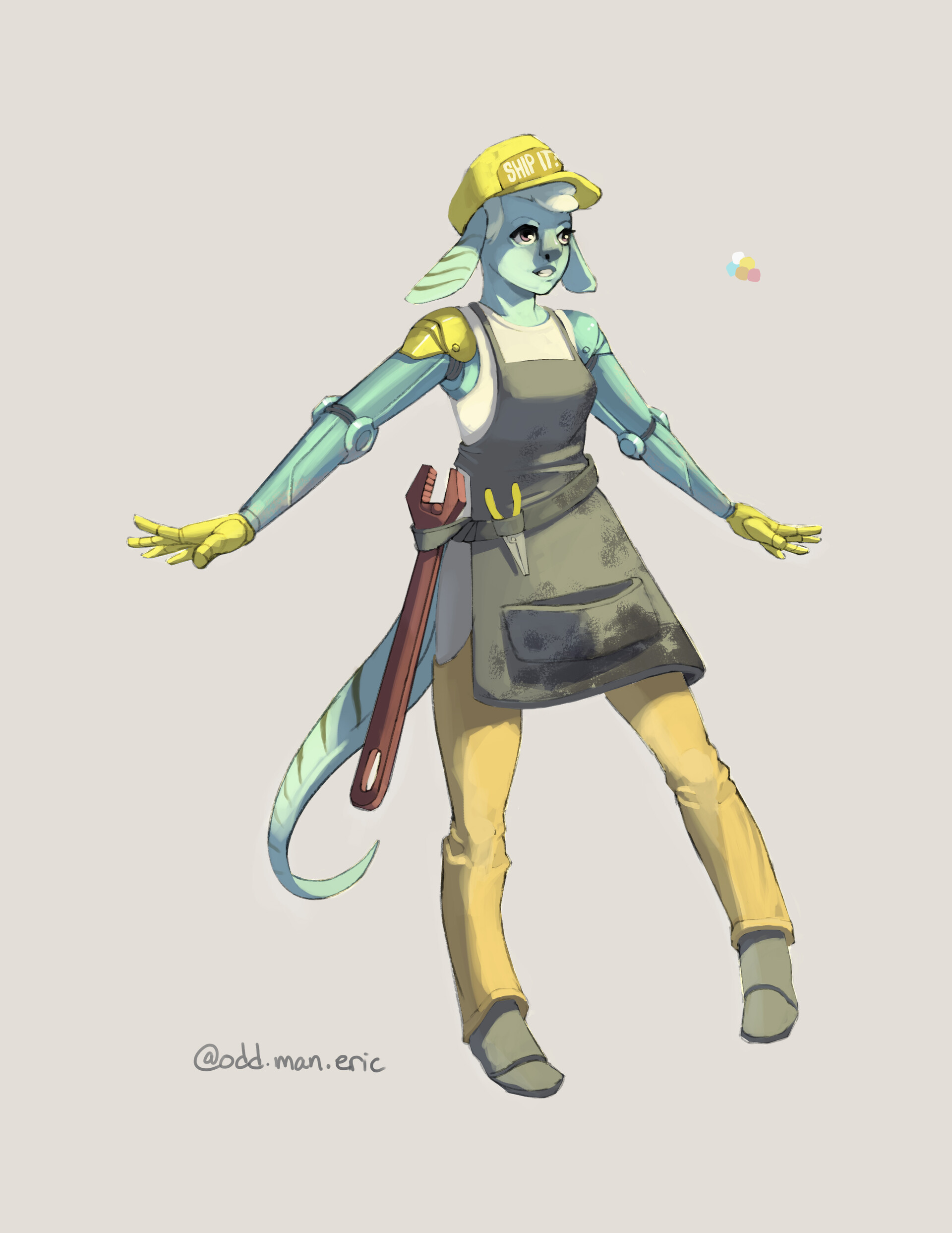ArtStation - "Molly, Alien Spaceship Repairwoman" Concept