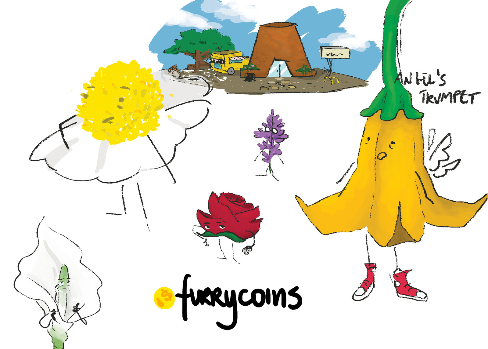 FurryCoins - flowers with faces